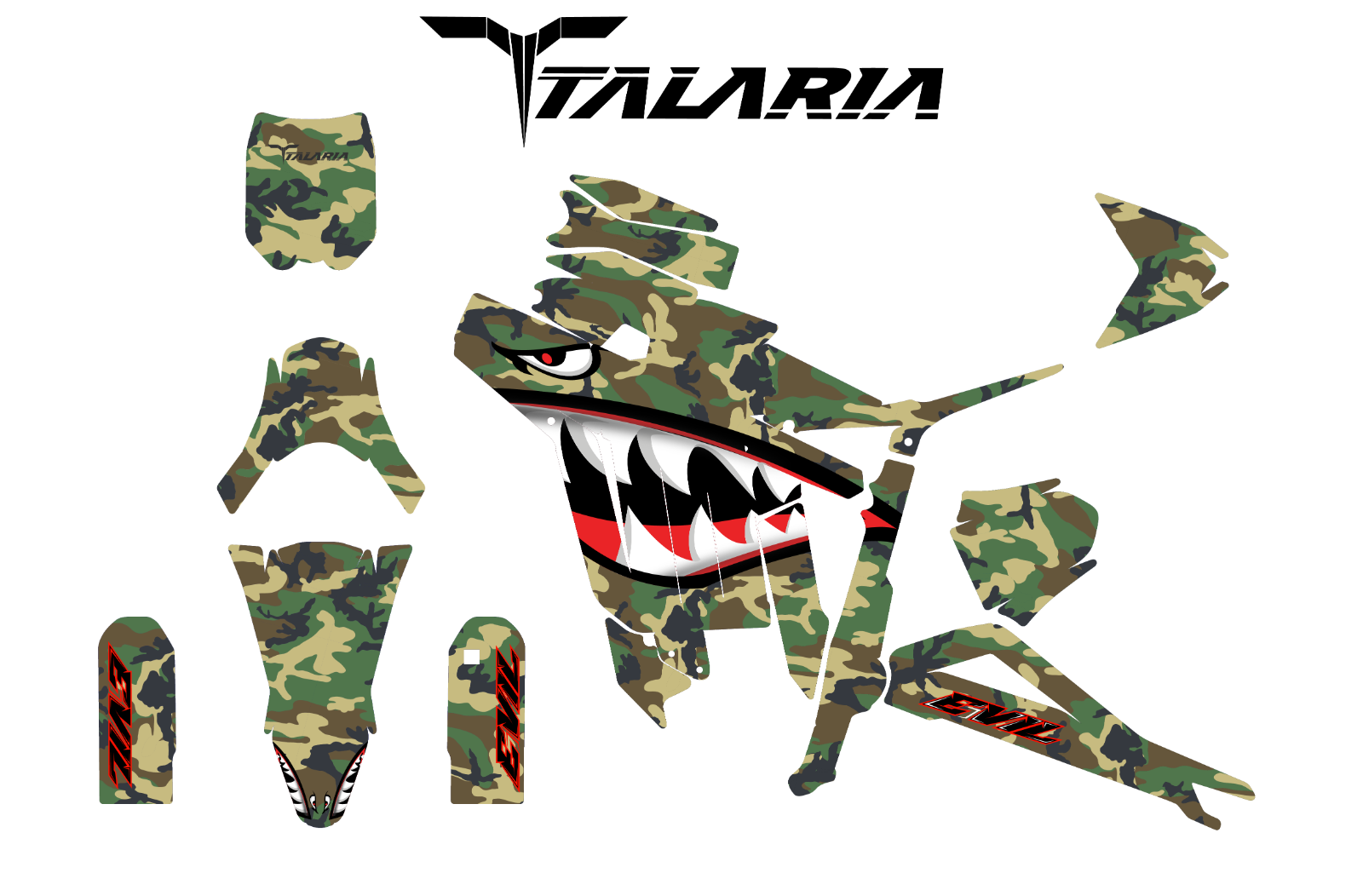 Talaria Sting Graphics , Talaria Sting R Sticker Kit, Shark Bomber camo ...