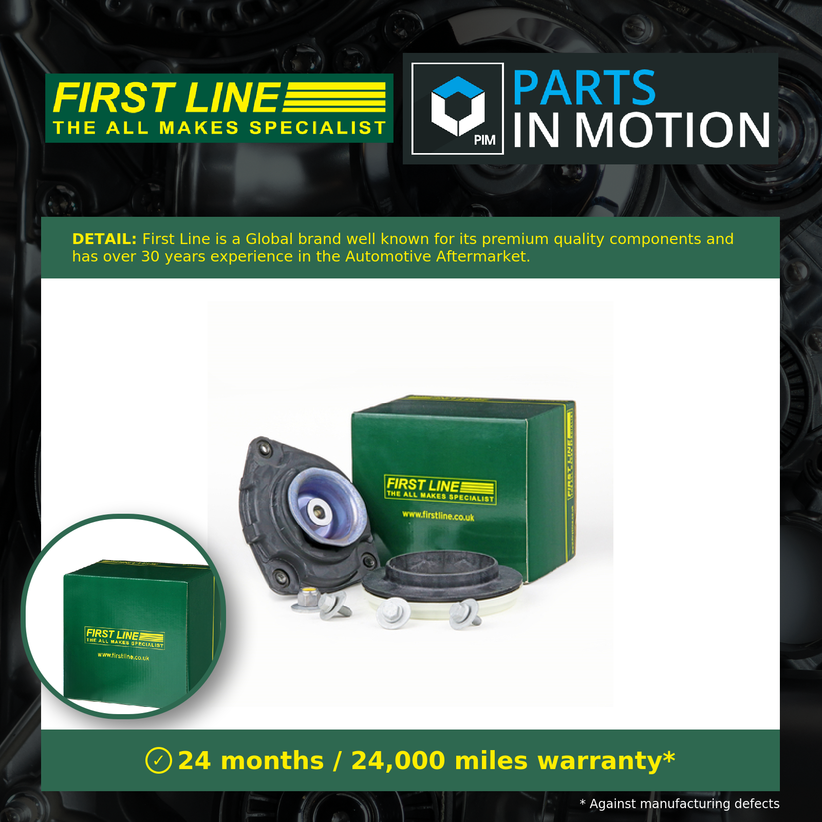 FIRST LINE FSM5195 Suspension Strut Support Mount Front Right Fits ...