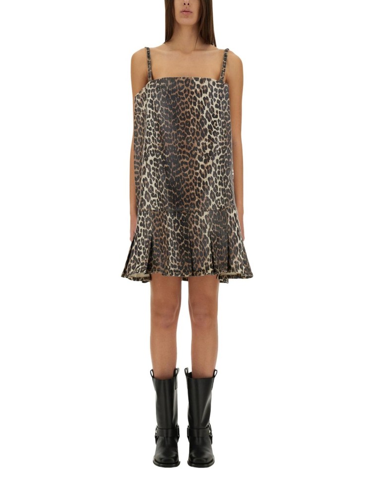 GANNI Leopard Print Slip Dress Women Animalier Dresses | eBay UK