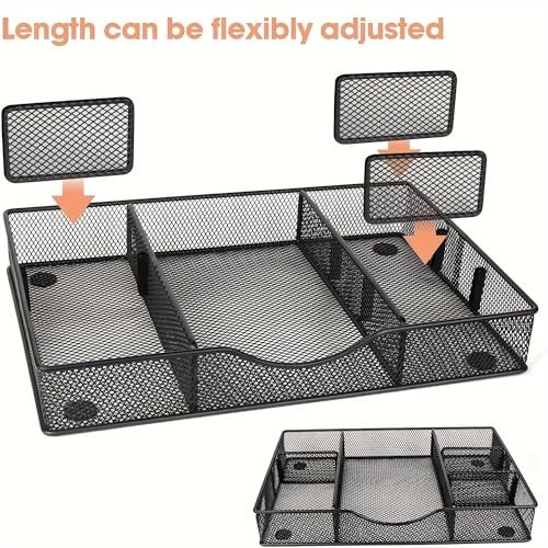 Desk Drawer Organizer Tray, Metal Mesh Drawer Organizers Office, 6 1PC ...