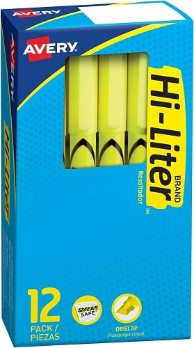 AVERY HI-Liter Pen-Style Highlighter - AVE23591 - 12 PACK | eBay