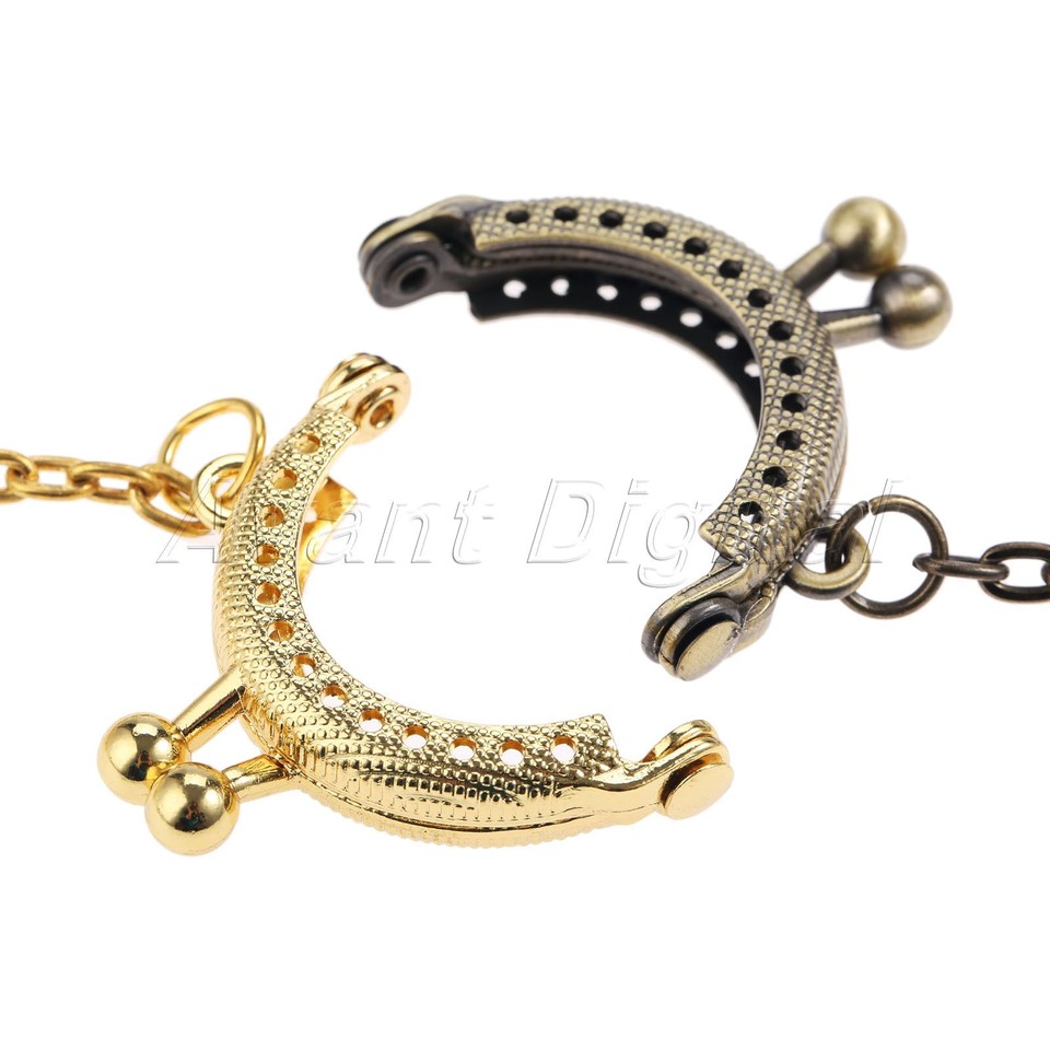5Pcs Stylish Metal Frame Arch Purse Coin Bag Kiss Ball Clasp Key Chain ...
