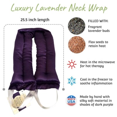 Luxury Microwavable Aromatherapy Lavender Neck Wrap Provides Stress and ...