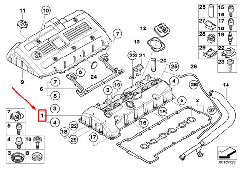 BMW 5 E60 Engine Valve Cover 11127548274 7548274 Genuine for sale ...