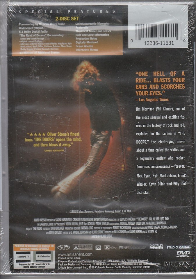 The Doors Special Edition DVD 2 Disc Set Oliver Stone Val Kilmer Meg ...