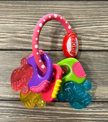 Baby Nuby Ice Gel Perfectly Pink Teether Keys Sensory Easy Grip ...