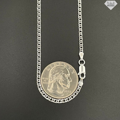 Italian Solid Sterling Silver Double Link Chain Necklace 925 Silver ...