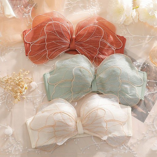 Supportive Bra Butterflies Shape Wire Free Push-up with Removal ...