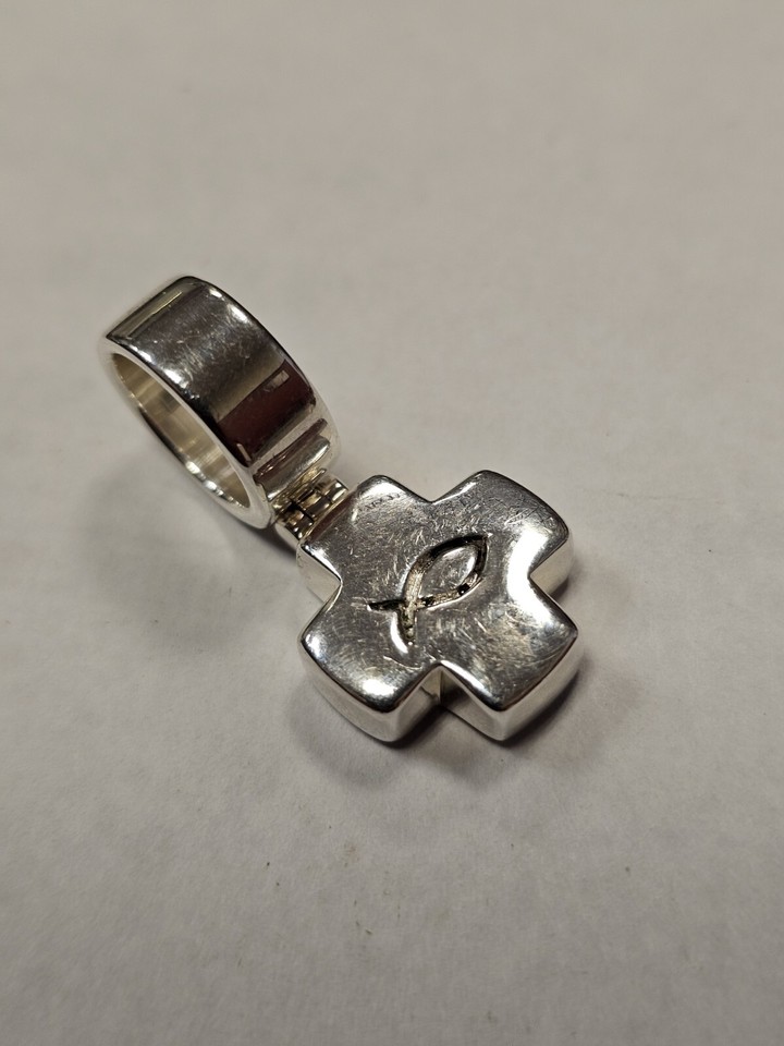 Silpada 925 Sterling Silver 10.8 Gr Ichthus Fish Cross Pendant Chunky ...