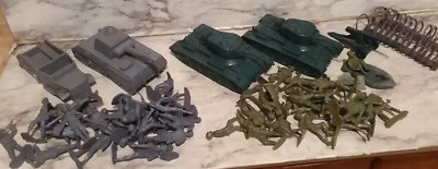 MARX Battleground WWII Playset GERMAN & US ARMY Tanks, Soldiers ...