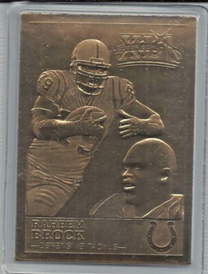 Raheem Brock 2007 Danbury Mint Colts Super Bowl 41 XLI 22kt Gold Card ...