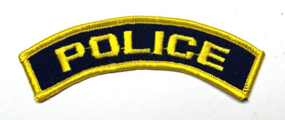 Generic Police Rocker Patch (yellow lettering/navy background) FREE ...