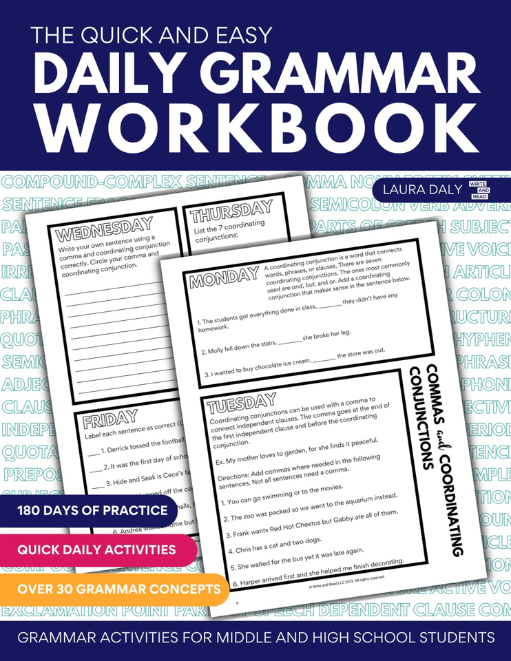 The Quick and Easy Daily Grammar Workbook: Grammar Activities for ...