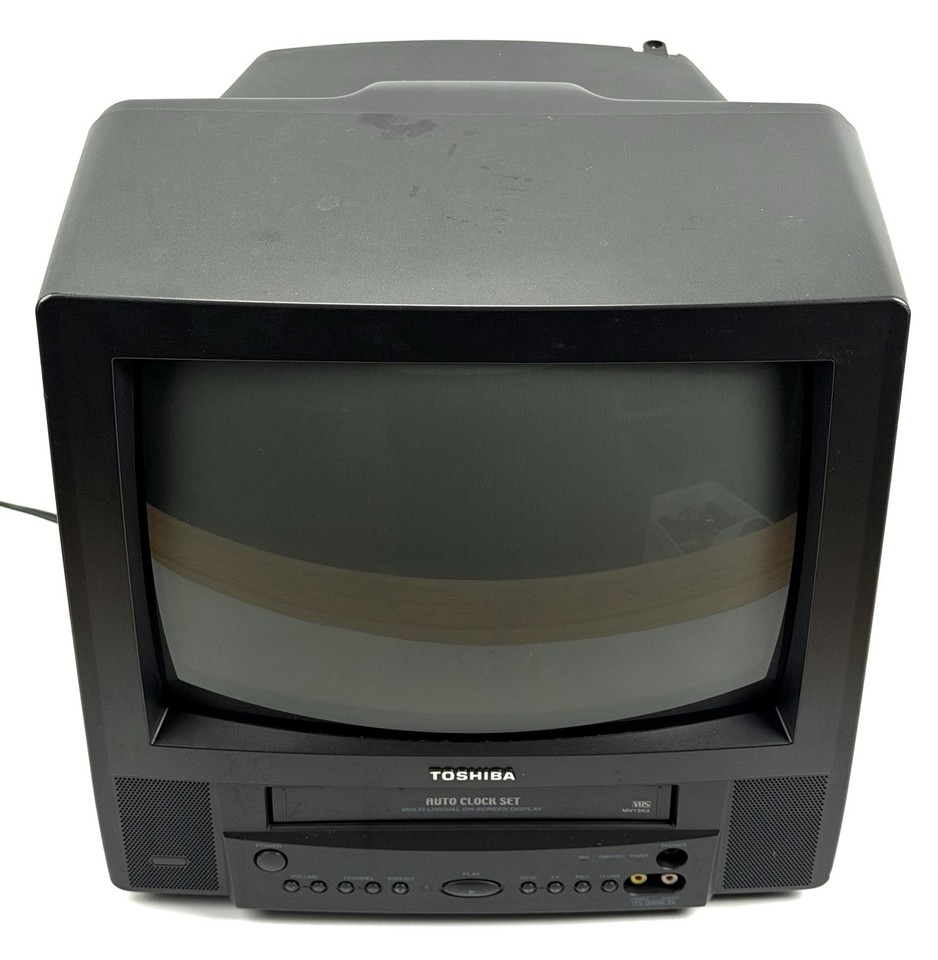 Toshiba MV13K2R 13" CRT Tube TV VCR Combo VHS Player Retro Gaming | eBay