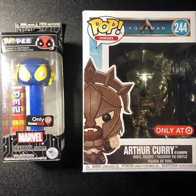 Deadpool Pez & Gold Aquaman Arthur Curry Funko Pop Bundle | eBay