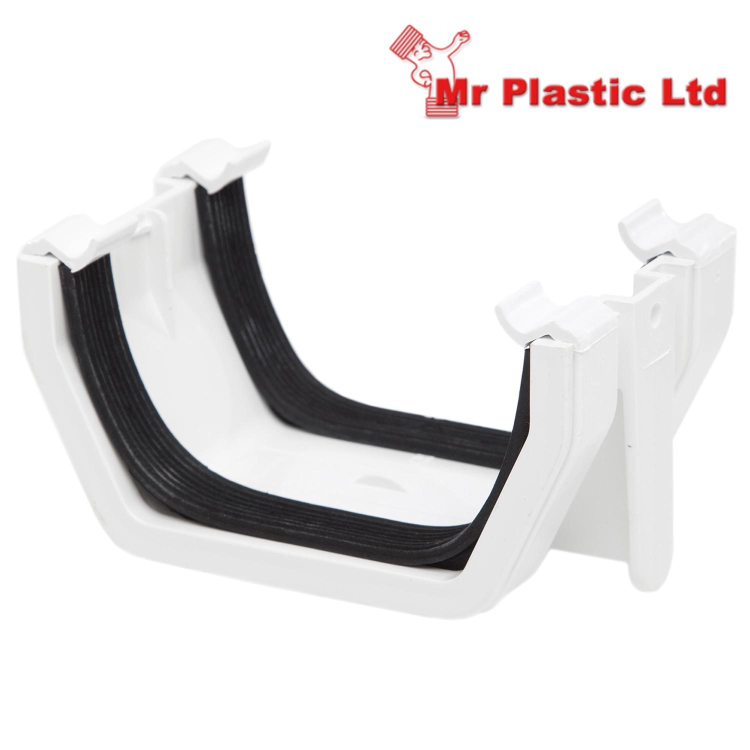 Polypipe 112mm Square Gutter Union Bracket in White, Brown or Black ...