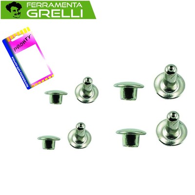 RIVETTI MASCHIO FEMMINA NICHELATI IN BLISTER • 033, in bl.15 pz. • 12 ...