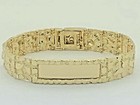Men's Solid 14k Yellow Gold Nugget ID Bracelet 8.5" 15.8mm 47.2 grams ...