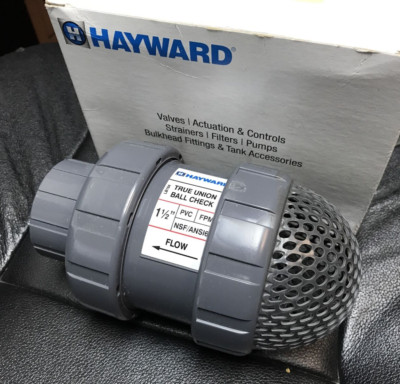 Hayward FV11.50ST 1-1/2" PVC True Union Ball Check Valve with Foot ...