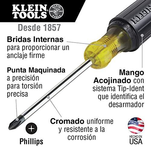 Klein Tools 603-6 #3 Phillips Screwdriver with 6-Inch Round Shank ...