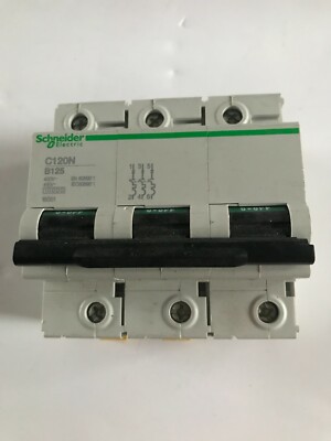 SCHNEIDER 125a MCB 3 POLE 3 PHASE B TYPE C120N TYPE 4.5 MOD WIDE 18351 ...