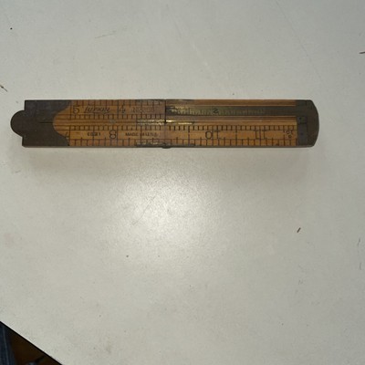 Vintage Antique Lufkin #386 Rule Ruler Brass Caliper War Time. EXC. | eBay