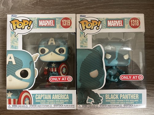 Funko Pop! Target Exclusive Captain America #1319 & Black Panther #1318 ...