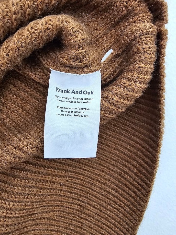 Frank And Oak Women’s The Turtle Neck Sweater Brown Long Sleeve Wool ...