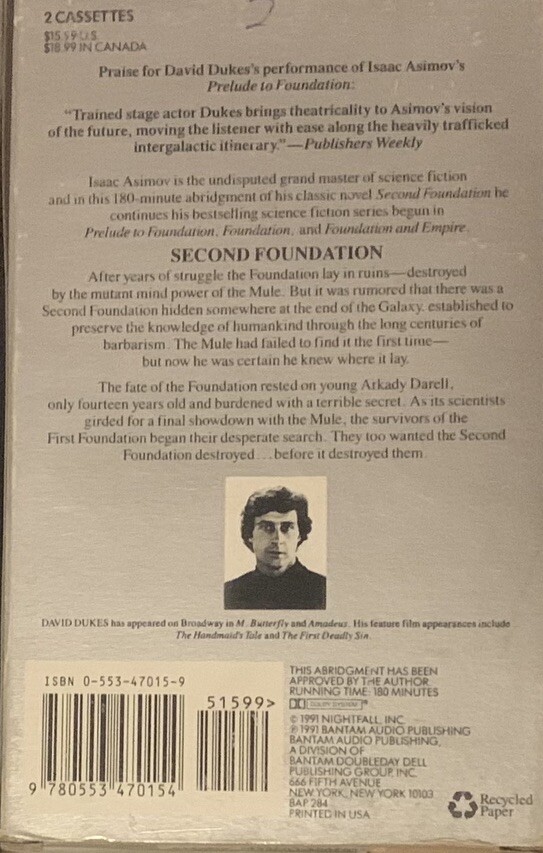 Second Foundation by Isaac Asimov (1991, Audio Cassette, Abridged ...