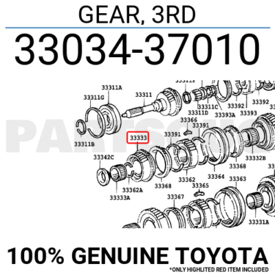 3303437010 Genuine Toyota GEAR, 3RD 33034-37010 | eBay