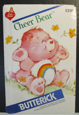 Butterick Pattern 6230 Care Bears Cheer Bear Rainbow 17" Tall Uncut ...