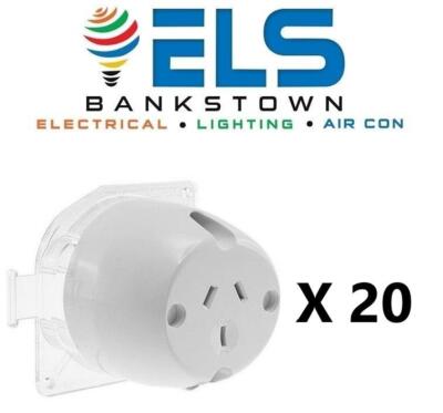 20 x Surface Socket Plug Base 10A Electrical Outlet Fan Base Sockets ...