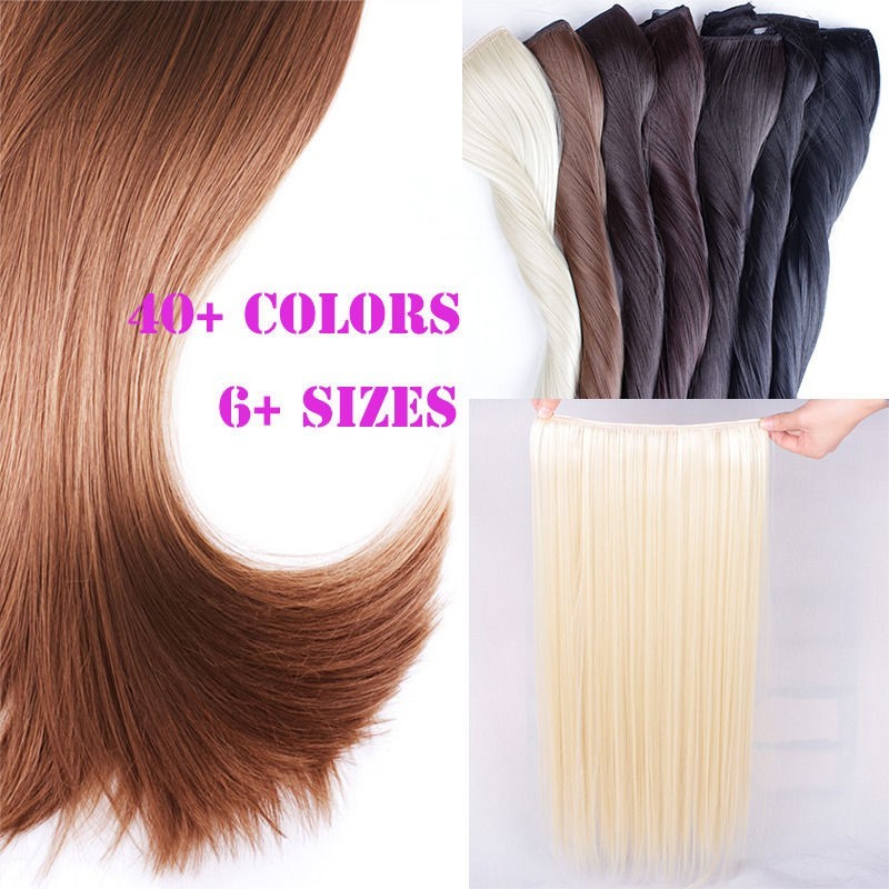 One Piece Clip in Half Full Head Hair Extensions Look Like Human Heat ...