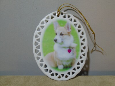 2012 PORCELAIN WELSH CORGI 3.75” OVAL ORNAMENT UNBRANDED (CB2472) | eBay
