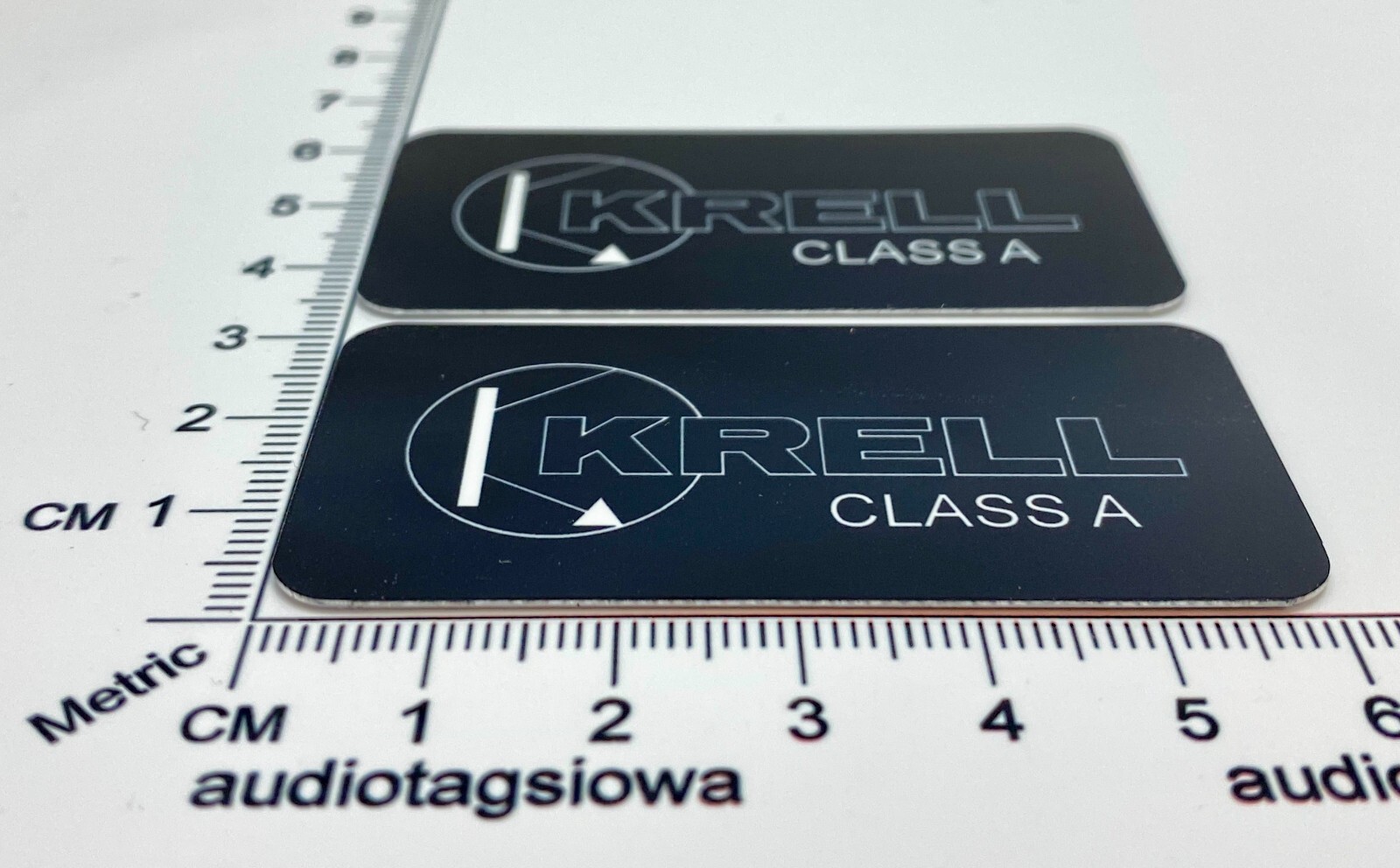 Krell Class A Amplifier Badges Logo Pair Custom Made Black & White ...