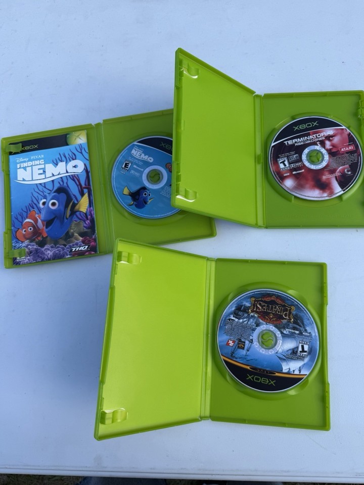 Original Xbox Games Lot Of 3 Games Pirates Terminator 3 & Finding Nemo ...