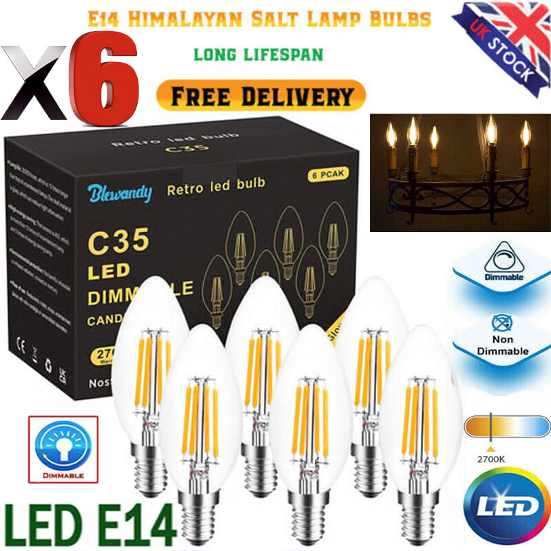 LED Small Screw Candle Dimmable Light BulbsE14 4W Filament Bayonet Warm ...