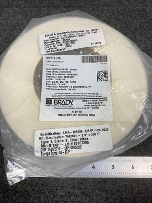 BRADY ACE4372009 White Label Tape Cartridge (2”x 300’) B-437 | eBay