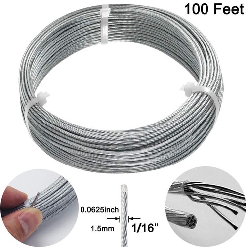Vinyl Coated Picture Hanging Wire #4 100-Feet Braided Picture Wire ...