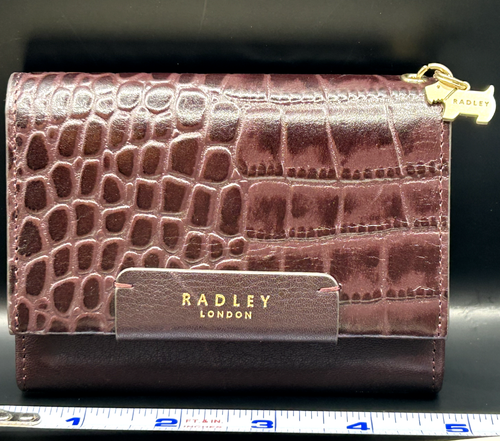 Radley London Arlington Croc Leather Wallet New With Tags Brown Red | eBay