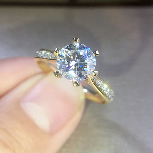 2 Ct Round Lab-Created Diamond Solitaire Engagement Ring 14K Yellow ...