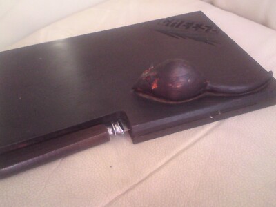 Vintage Mouseman Style Carved Wood Cheese Board with Integral knife ...