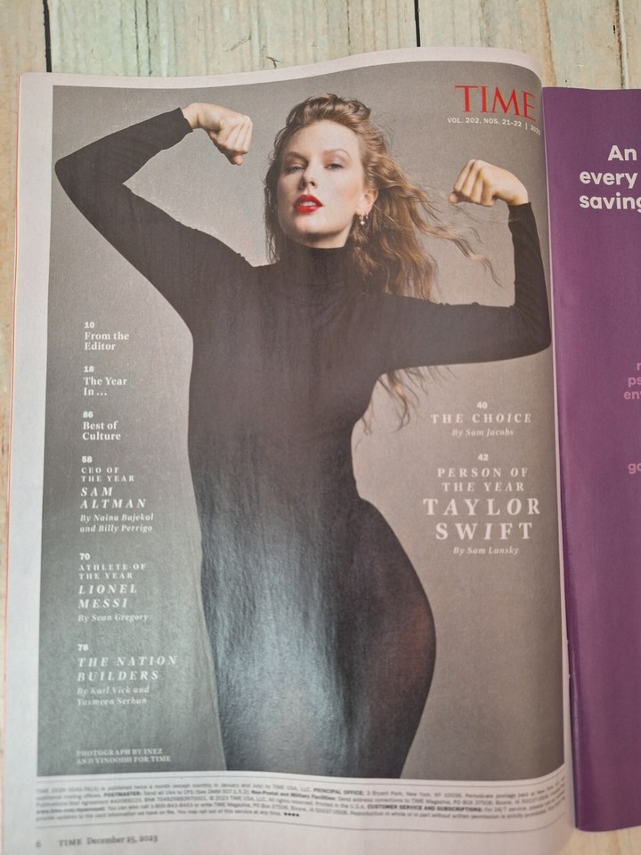 Time Magazine December 2023 Person of the Year Taylor Swift | eBay