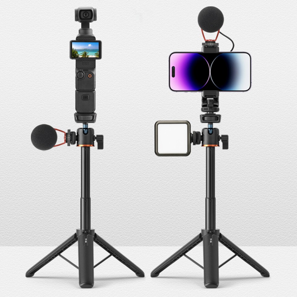 2in1 Extendable Tripod Stand Handle Grips Telescopic Rod for DJI Osmo ...