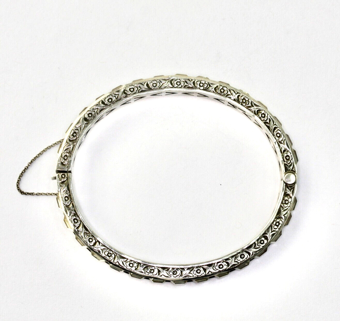 Antique 1930's Sterling Silver Channel Set Princess C… - Gem