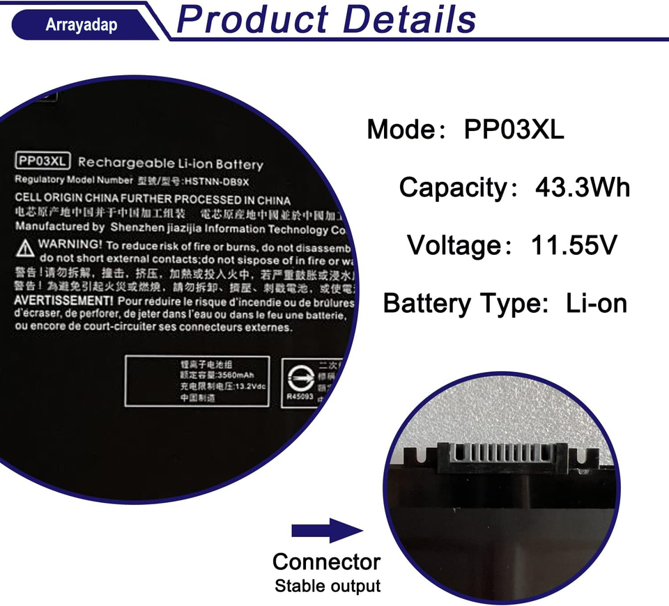 PV03XL PP03XL Laptop Battery for HP Pavilion 14-DK 15-EH 15-EH0000 14 ...