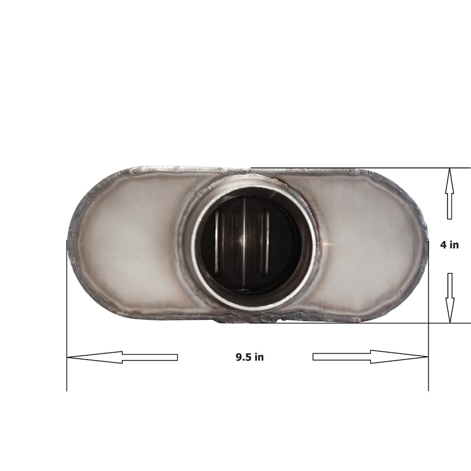 Muffler 2.25" Center In / 2.25" Center Out Moderate Sound Original ...