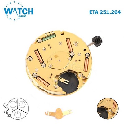 ETA 251.264 Swiss Chronograph Movement Replacement for 251.262 – White ...