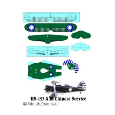 Reviresco Decal Spanish Civil Wa HS-123 Decal Set - Chinese Service (1/ ...