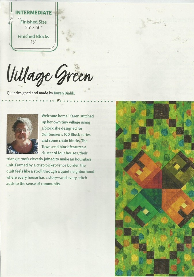 A0265 VILLAGE GREEN QUILT PATTERN/INSTRUCTIONS | eBay